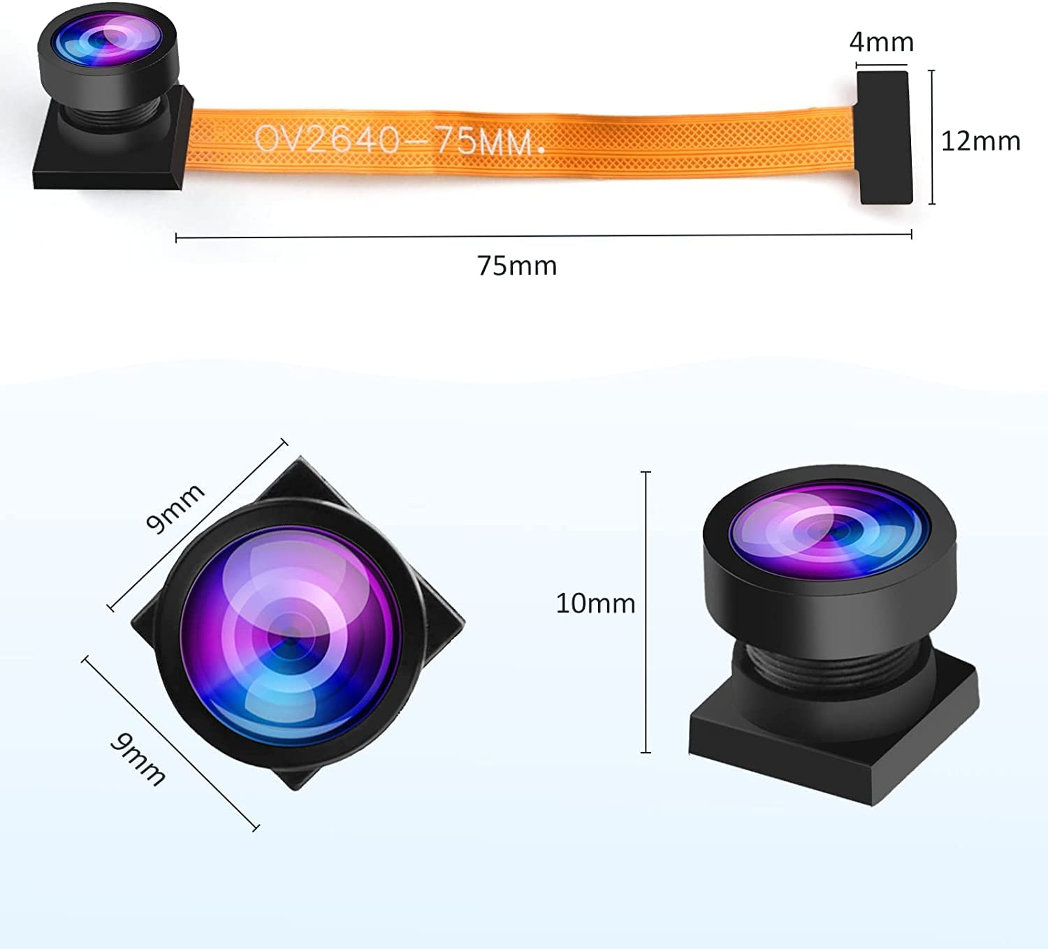 2 PCS Camera Module,Aideepen OV2640 Camera 160° Wide-Angle Lens 2 Megapixel Sensor I2C Support JPEG RGB YUV for ESP32 MCU Camera