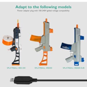 for Splatrball Gun Charger, Lnauy Charging Cable Compatible with Splatrball SRB1200 SRB400-SUB SRB400 Water Gel Ball Bead Blaster Power Supply Adapter with XH-3P Connector Plug Cord 1 Pack