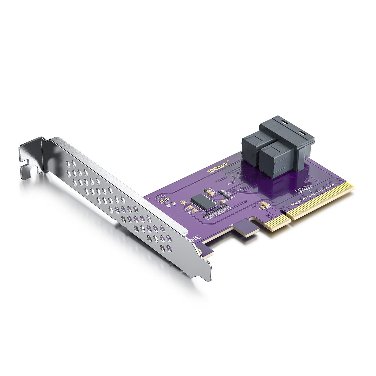 PCIe to SFF-8643 Adapter for U.2 SSD, X8, (2) SFF-8643. Support Windows 10/2016/2019, REHL/Cent0S 7/8, VMware ESXi 6/7, Ubuntu Linux 18/20/21, etc.