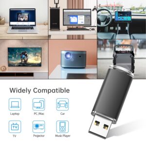 8GB USB Flash Drive 10 Pack, MONGERY USB 2.0 Sticks Bulk Thumb Drives Memory Stick Jump Drive with LED Indicator for Storage and Backup (8GB 10 Pack Black)