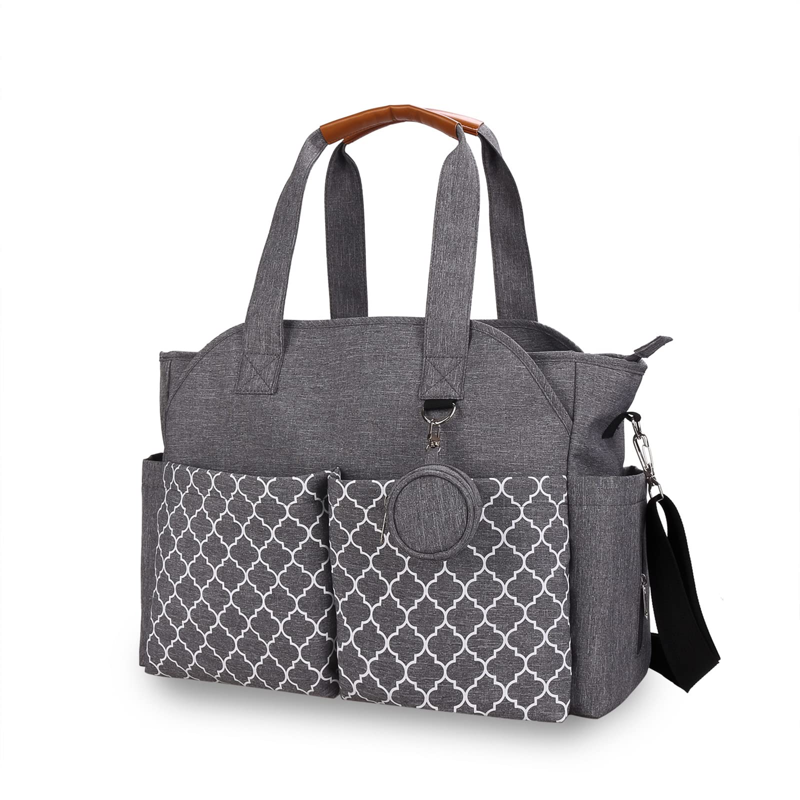 MEYTEILAY Diaper Bag Tote Baby Changing Bag Large Baby Bags for Mom with Changing Station Multifunction Travel Diaper Bag for Women（Grey）