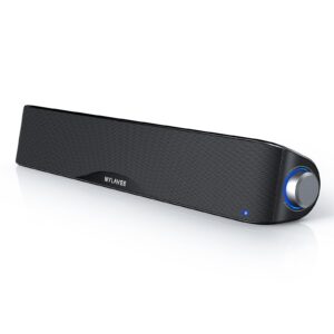 computer speakers, hifi sound quality computer sound bar, usb powered pc speakers, bluetooth 5.0 and 3.5mm aux-in computer speakers for desktop, laptops, pcs, phones, tablets, xbox, gaming speakers