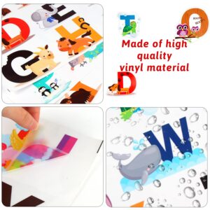 CCINEE Animal Alphabet Wall Decals, ABC Educational Colourful Creative Sticker Removable Art Sticker for Kids Nursery Bedroom Living Room Wall Decorations