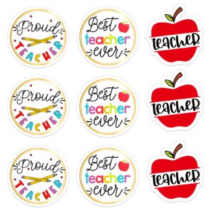 flyab 36pcs thank you teacher sticker labels 1.5" apple teacher appreciation gift tags stickers labels thank you teacher round stickers for gift wrap box cards envelope seals party favors supplies