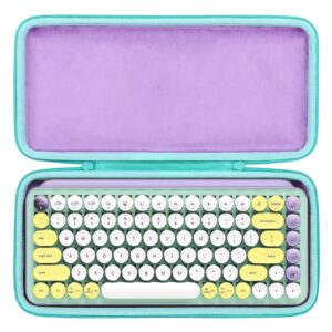 co2crea hard case replacement for logitech pop keys mechanical wireless keyboard, purple case + daydream mint zipper