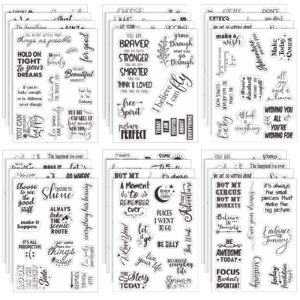 20 sheets different transparent vintage words stickers inspirational scrapbooking stickers motivational vintage words stickers sweet happiness stickers for water bottles laptops teens teachers