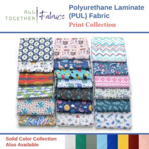 Polyurethane Laminate (PUL) Pre-Cut Fabric by The Meter. Waterproof and Breathable. Perfect for Cloth Diapers and Similar Projects. 1 Meter, Forest Critters Green