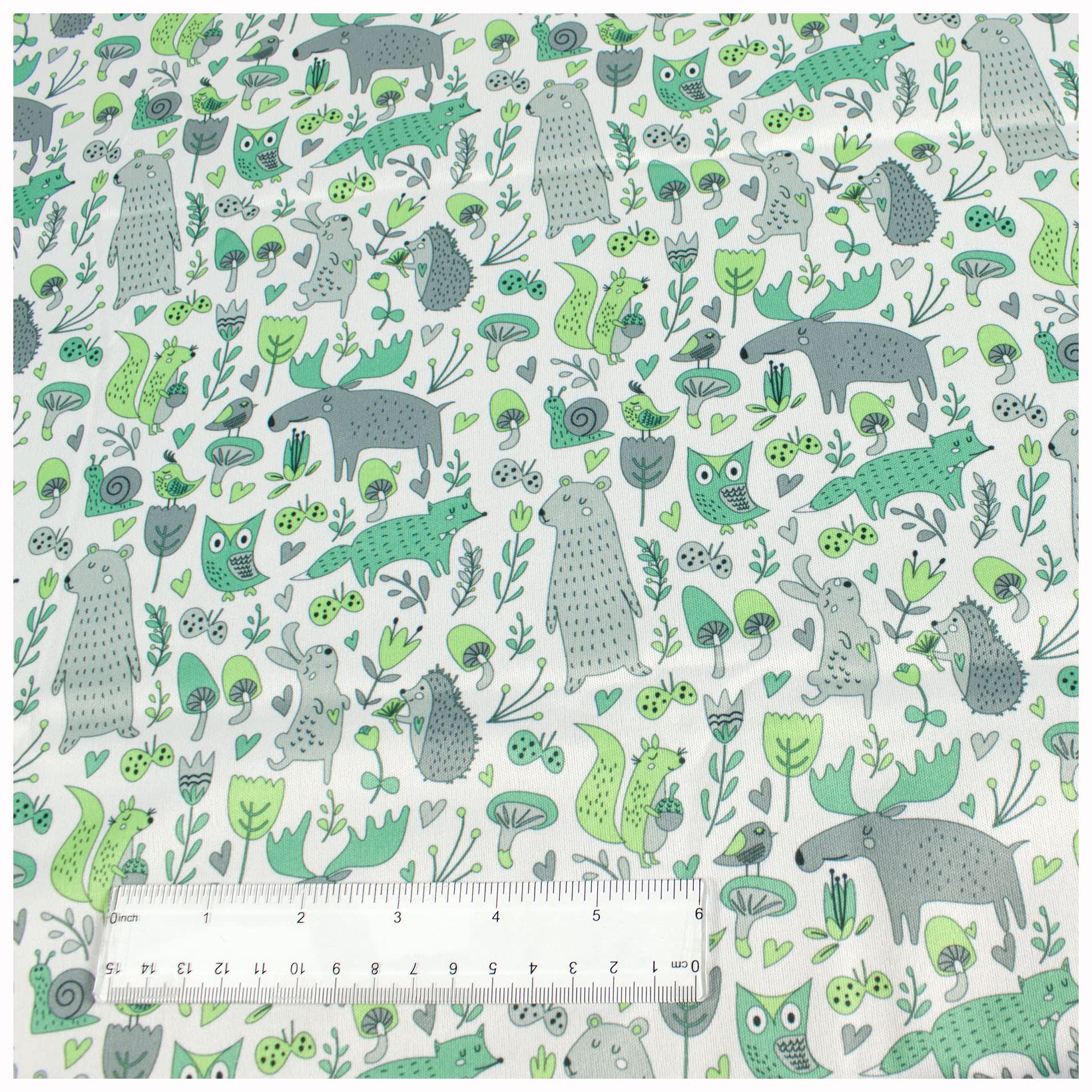 Polyurethane Laminate (PUL) Pre-Cut Fabric by The Meter. Waterproof and Breathable. Perfect for Cloth Diapers and Similar Projects. 1 Meter, Forest Critters Green