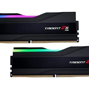 G.SKILL Trident Z5 RGB Series (Intel XMP 3.0) DDR5 RAM 32GB (2x16GB) 6000MT/s CL30-40-40-96 1.35V Desktop Computer Memory UDIMM - Matte Black (F5-6000J3040F16GA2-TZ5RK)