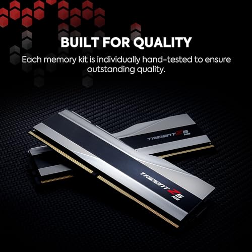 G.SKILL Trident Z5 RGB Series (Intel XMP 3.0) DDR5 RAM 32GB (2x16GB) 5600MT/s CL30-36-36-89 1.25V Desktop Computer Memory UDIMM - Metallic Silver (F5-5600J3036D16GA2-TZ5RS)