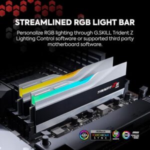 G.SKILL Trident Z5 RGB Series (Intel XMP 3.0) DDR5 RAM 32GB (2x16GB) 6000MT/s CL32-38-38-96 1.35V Desktop Computer Memory UDIMM - Metallic Silver (F5-6000J3238F16GA2-TZ5RS)