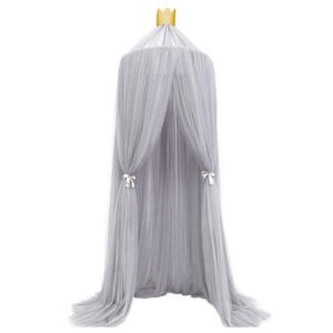 bed net, elegant color netting children bed net canopy, hanging the screen curtains or netting over a queen or king canopy bed, crib or hammock (gray)