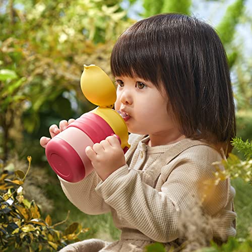 bc babycare Stainless Steel Sippy Cup, Toddler Cups with Straw and Handle, Leak Proof Toddler Straw Cups, Baby Sippy Cup, Insulated Cup, Insulated Cup, 6+ mths, 9.8oz Pink