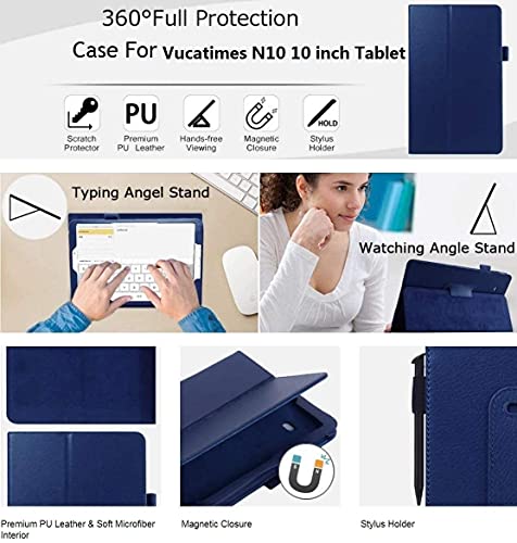 ONN 11 inch Tablet Pro / 100146660 Case, PU Leather Protective Case [Case for Kids] Cover Case for ONN 11 inch Tablet Pro 2024 (Blue)