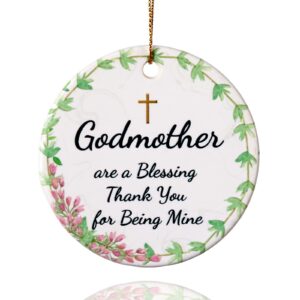 godmother christmas ornament 2024:thank you for being mine, godmother gifts from godchild, gift for godmother, 2.9" godmother ornament 2024 (green)