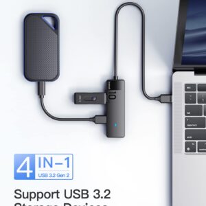 Inateck USB 3.2 Gen 2 USB A Hub 10Gbps Bundle Product,HB2025A and HB2025AL