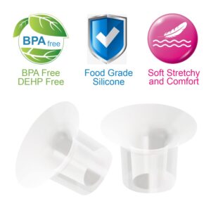 Begical Clear Flange Inserts 19mm for Freemie 25mm Collection Cup/lansinoh&Ameda 25mm Breast Pump Shields/Flanges.Reduce Nipple Tunnel Down to 19mm