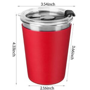 Kids Stainless Steel Cups, 12oz Kids Metal Drinking Glasses with Lids and Sleeves, Unbreakable Spill Proof Cups for Kids and Adults, Stacking Sippy Cups for Hot Chocolate & Cold Drinks 5Pack