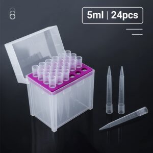 FOUR E'S SCIENTIFIC 1-5ml Single-Channel Micropipette with 5ml Pipette Tips 1 Rack 24 Tips