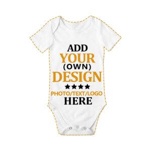 cusditomsue custom unisex baby bodysuits personalized design your picture name logo text short-sleeve bodysuits baby romper (3 months, white)