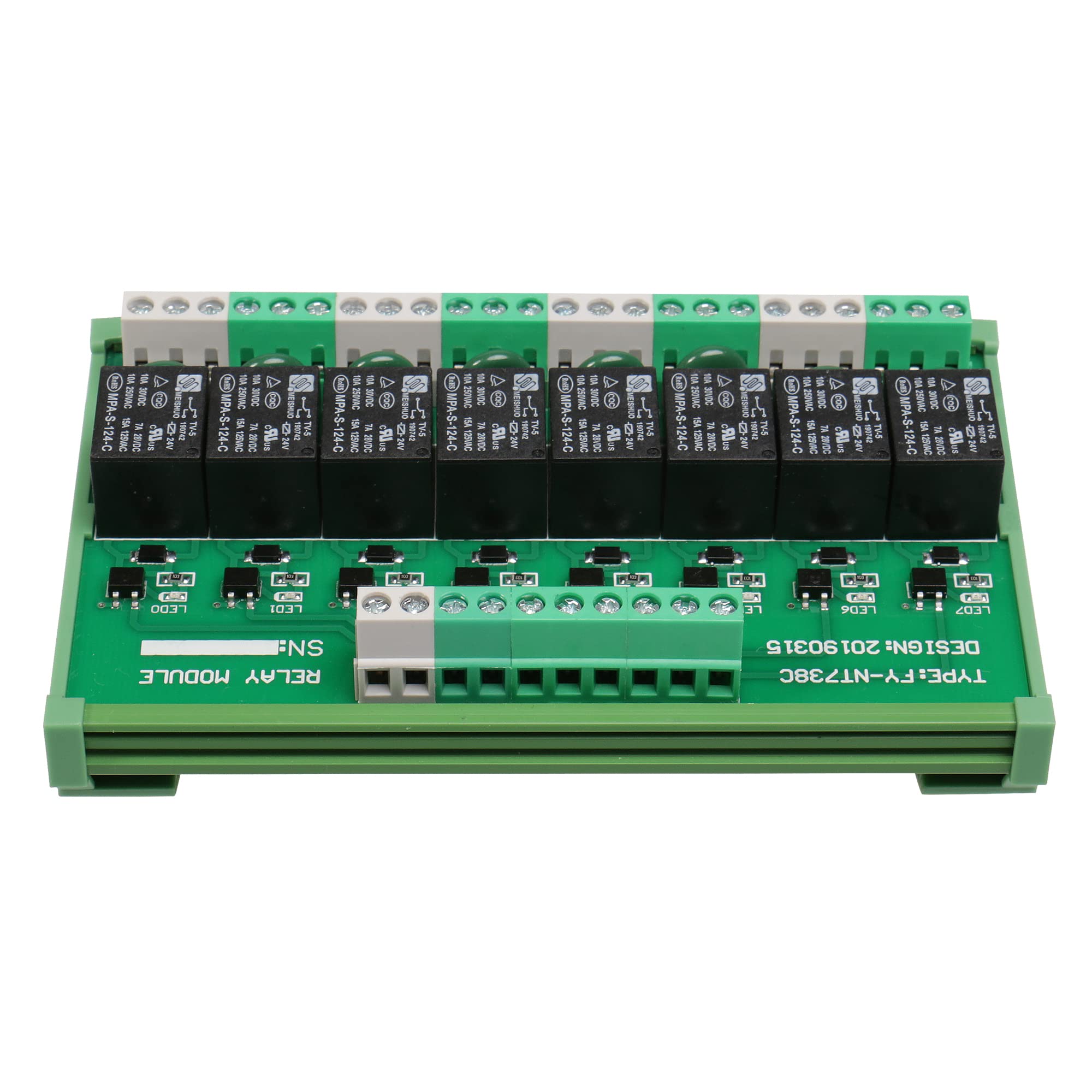 Good BNTai 8 Channel Interface Relay Module 12VACDC 24VACDC 110VAC 230VAC DIN Rail Panel Mount Automation PLC Board (8Channel ACDC24V)