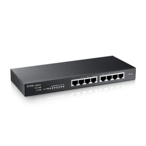 zyxel 8-port gigabit ethernet smart switch (gs1915-8) - managed, optional nebula cloud management, desktop or wall mount, limited lifetime protection