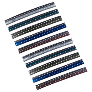 (5 colors x 40 pcs = 200 pcs) 0603 smd led diode lights assorted kit (mini chip 1.6mm x 0.8mm for pcb dc 20ma) super bright lighting bulb lamps electronics components light emitting diodes chips