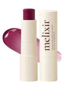 melixir vegan lip butter, mothers day gifts, wine stain(tinted) (+17 more colors) 0.13oz, bee free, petrolatum free, deep nourishing plant-based vegan chapstick