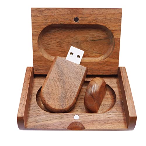 64GB Walnut USB Flash Drives PENDRIVE Thumb Drives U Disk Memory Sticks for Birthday Business Valentine's Day Present (USB 3.0)