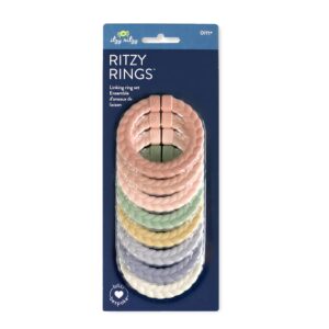 Itzy Ritzy Linking Ring Set; Set of 8 Braided, Rainbow-Colored Versatile Linking Rings; Attach to Baby's Car Seat, Stroller & Activity Gym to Keep Toys Nearby; Pink Rainbow