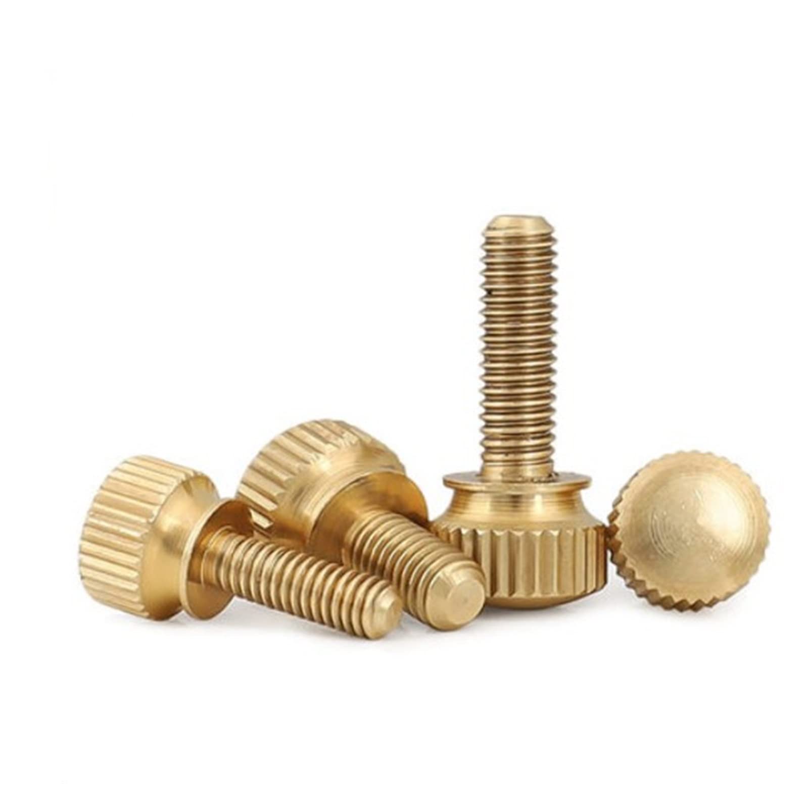 PENGFA Wshao store 2-5PCS M3 M4 M5 M6 Hand Tighten Brass Knurled Screws Copper Twist Knurled bolts Computer Chass Bolt Thumb Screw (Length : 16mm, Size : M5 2pcs)