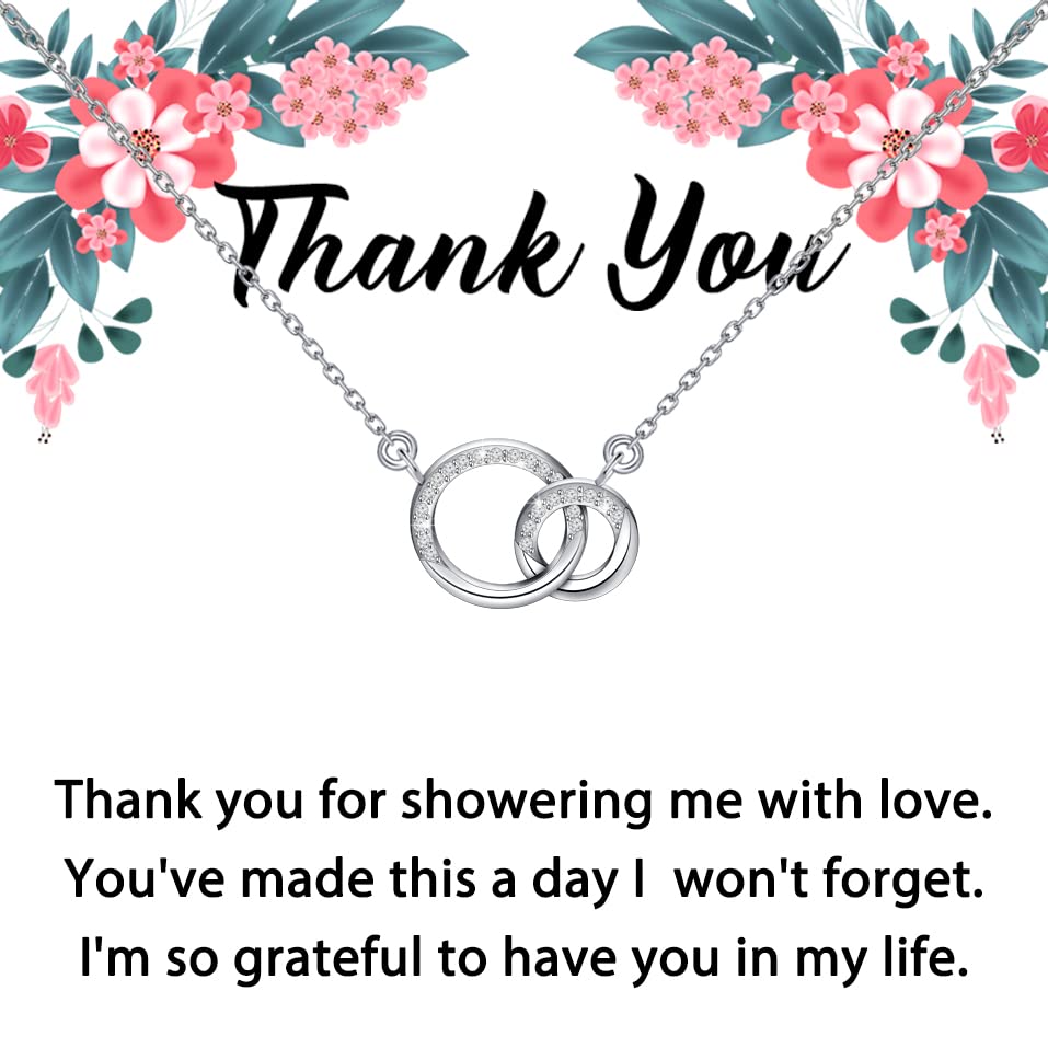 TGBJE Thank You For Showing Me With Love Necklace Baptism Gifts Christening Gift Shower Hostess Gift New Baby Gift (shower love ne)