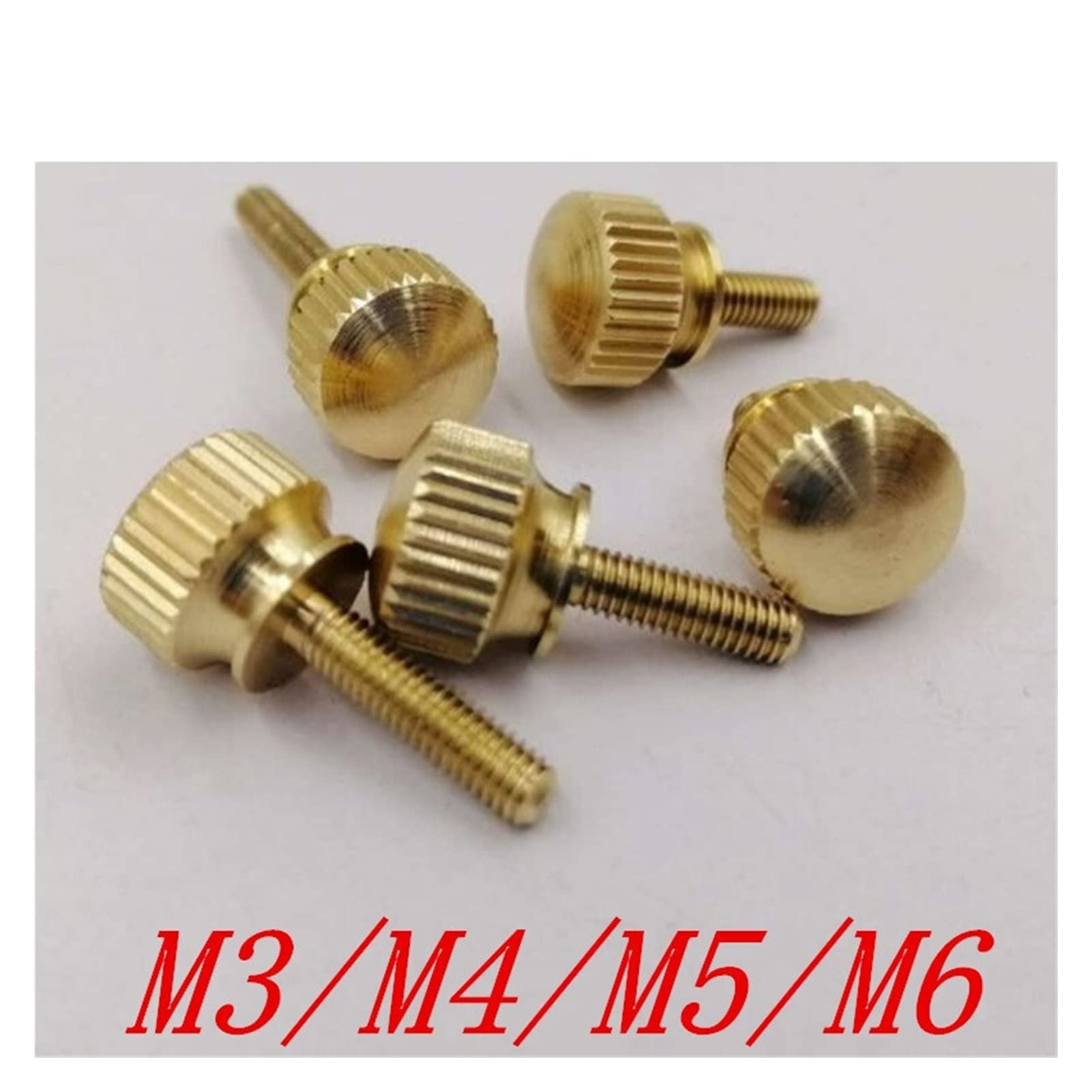 PENGFA Wshao store 2-5PCS M3 M4 M5 M6 Hand Tighten Brass Knurled Screws Copper Twist Knurled bolts Computer Chass Bolt Thumb Screw (Length : 16mm, Size : M5 2pcs)