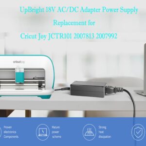 UpBright 18V AC Adapter Compatible with Cricut Joy JCTR101 2007813 2007992 Compact Portable DIY Smart Cutting Machine PC2007992 GHFB23405 SS2076299 TS-A045-1800251 18VDC Power Supply Battery Charger