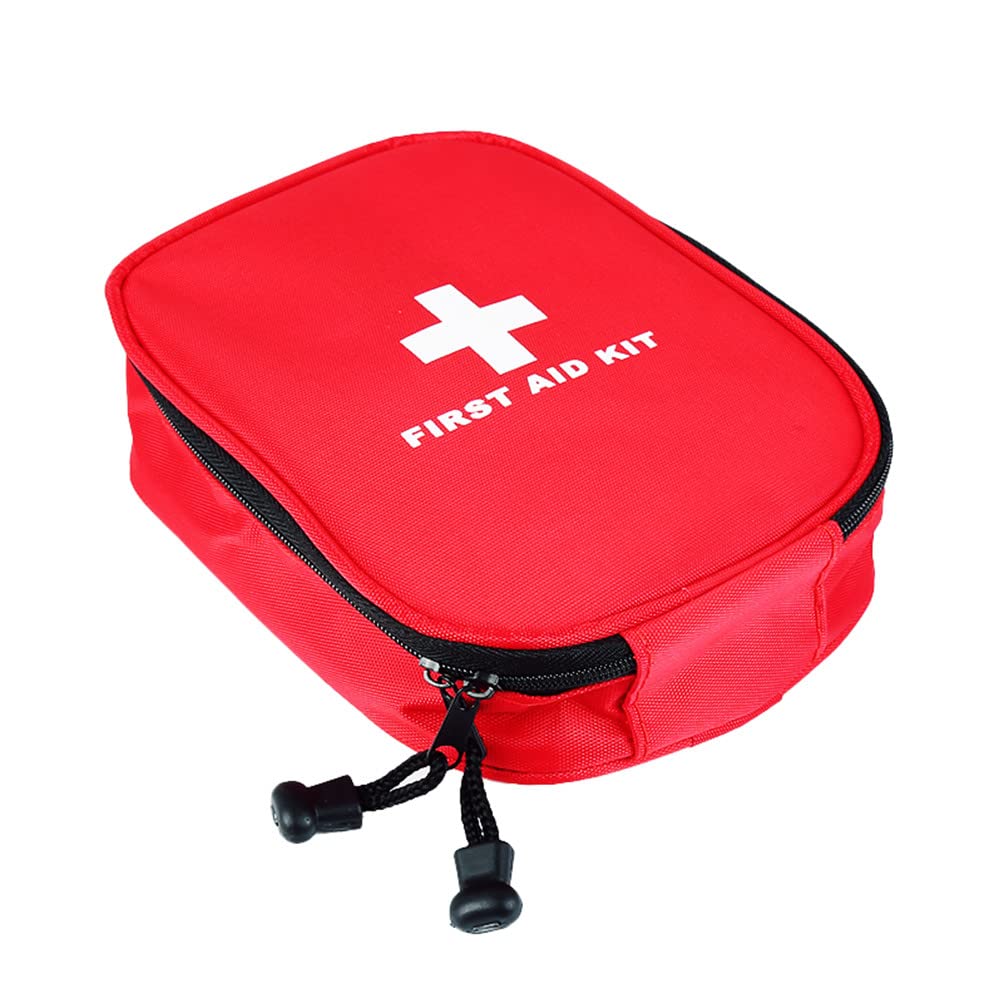 Empty First Aid Kit Bag Double Zipped First Aid Supplies Package Mini Medications Organizer Waterproof Nylon Medical Survival Kit Rescue Case Handy Travel Medicine Container for Home Car Outdoor