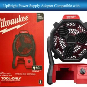 UpBright 18V AC/DC Adapter Compatible with Milwaukee 0886-20 M18 2,350-Rpm Adjustable 18-Volt Lithium-Ion Cordless Jobsite Fan 23-81-0701 E045-1H180250HU HK-X145-A18 Power Supply Battery Charger