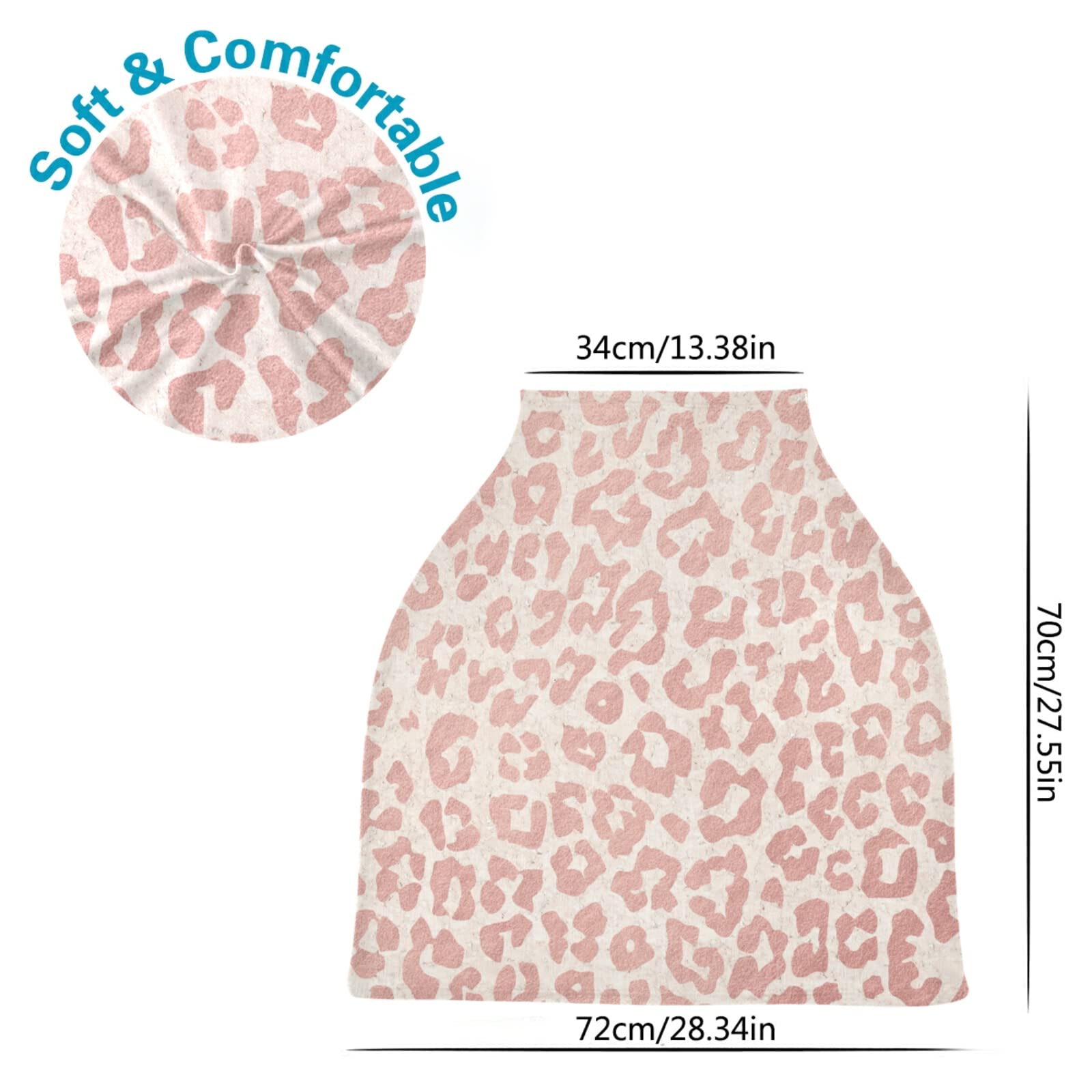 Rose Gold Leopard Baby Car Seat Covers Animal Texture Print Carseat Canopy Soft Infant Stroller Cover Nursing Breastfeeding Covers for Girls Boys Newborn Fit Summer Spring Autumn