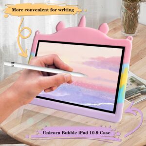 WESADN for iPad Pro 11 Inch Case 2022/2021/2020/2018 4th 3rd 2nd Gen with Kickstand Lanyard Keychain Silicone Fidget Bubble Case for Girls Women Cute Pop Protective Tablet Cover for iPad Pro 11 inch