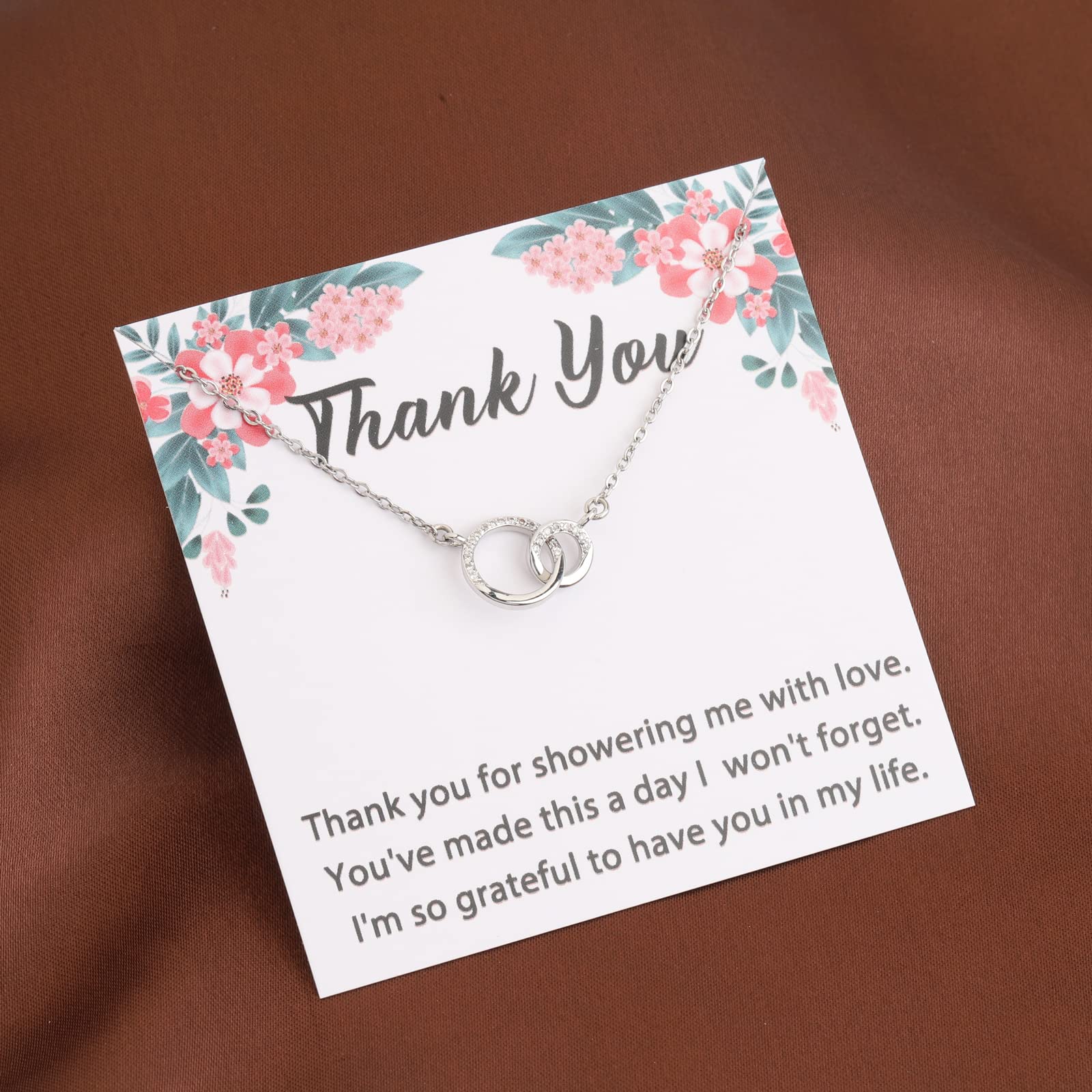 TGBJE Thank You For Showing Me With Love Necklace Baptism Gifts Christening Gift Shower Hostess Gift New Baby Gift (shower love ne)