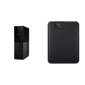 wd 18tb my book desktop external hard drive, usb 3.0, external hdd- wdbbgb0180hbk-nesn & 5tb elements portable external hard drive hdd, usb 3.0, wdbu6y0050bbk-wesn