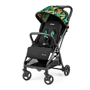 peg perego selfie – self-folding, light weight, compact stroller – compatible with all primo viaggio 4-35 infant car seats - made in italy - jaguars (black)