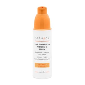 farmacy 10% vitamin c face serum - waterless vitamin c skin care serum to brighten, firm + smooth skin texture - enriched with upcycled tangerine peel to boost skin's moisture + radiance (30ml)