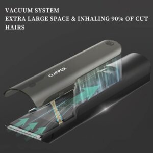 Professional Hair Clippers for Men Baby Beard Trimmer Kits, Vacuum Hair Trimmer for Kid/Men with Magnetic Shell, Cordless Men Hair Trimmers with Large Storage Space & Rechargeable & IPX7 Waterproof