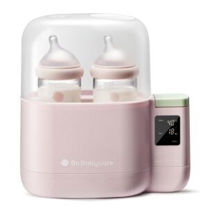 bc babycare fast baby bottle warmer, intelligent heating constant temperature milk warmer for baby, bottle warmer for breastmilk and all bottles (pink)