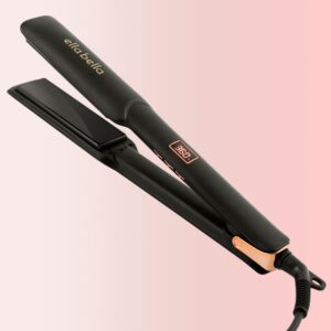 ella bella® ceramic flat iron hair straightener • professional straightening iron • digital display to accurately control temperature • as featured in good housekeeping