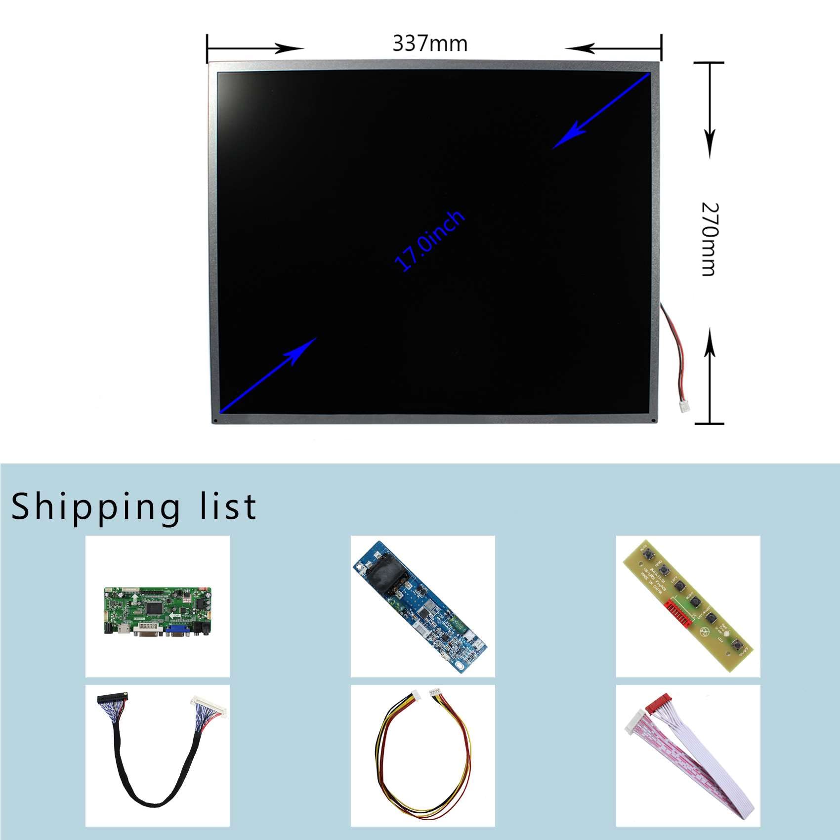 FanyiTek 17 inch 17" M170ETN01.1 1280x1024 HD 1000nit IPS LCD Screen and HD-MI Audio LVDs Controller Board,for DIY Marquee Gaming Monitor