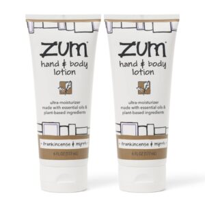 zum hand and body lotion - frankincense & myrrh - 6 fl oz (2 pack)