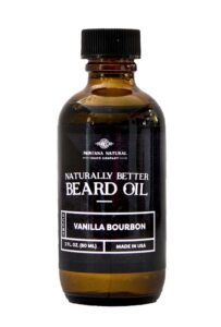 mnsc vanilla bourbon naturally better beard oil & conditioner - softens, smooths, & strengthens beard growth, hypoallergenic, all-natural, plant-derived, handmade in usa