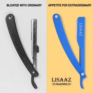 Lisaaz Straight Razors for men 10 Blades Black straight edge razor classic shaving razors for men professional stainless steel razor blades for men quality barber supplies navajas para barbero 4.8in