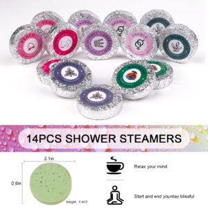 PickMora 14PCS Shower Steamers Aromatherapy with 7 Scents, Shower Bombs with Essential Oils for Relaxation, Body Restore Shower Tablets Gift Sets for Women and Men in Mother's Day, Anniversaries